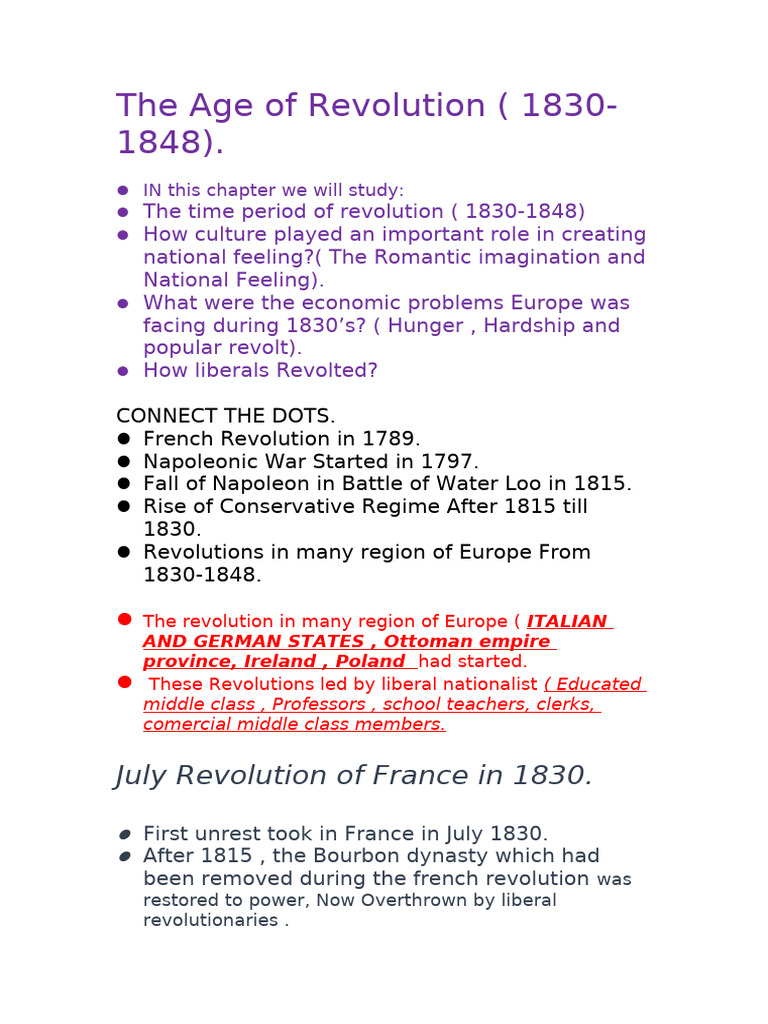 The Age of Revolution | PDF | Romanticism | Nationalism