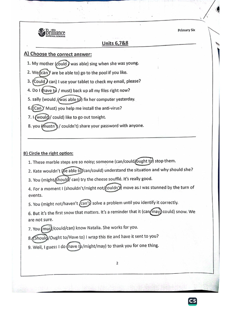 Final Grammar Model Answer | PDF