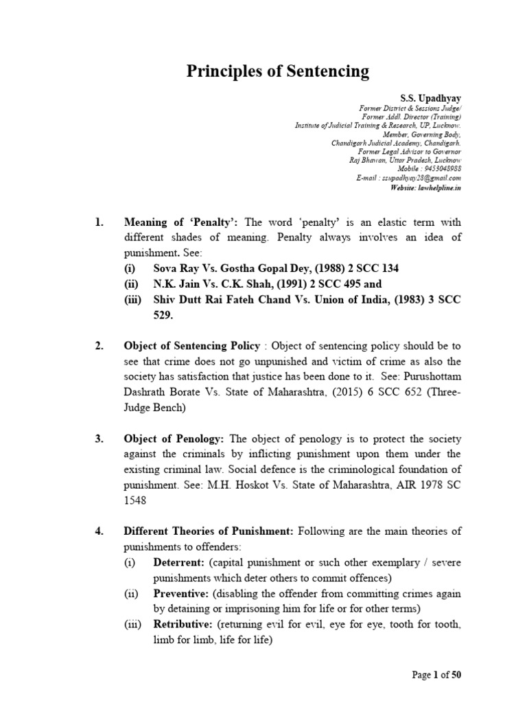 Sentencing Principles2 | PDF | Crime & Violence | Justice