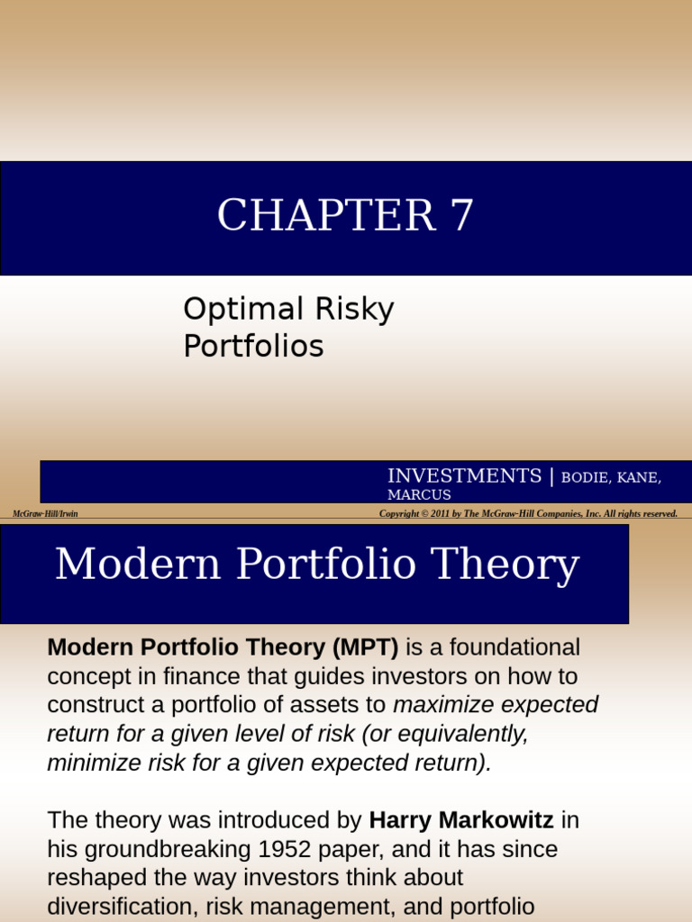 Week 3 - Optimal Risky Portfolios | PDF | Modern Portfolio Theory | Financial Risk