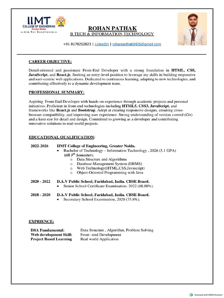 Rohan Pathak IT Resume-1 | PDF