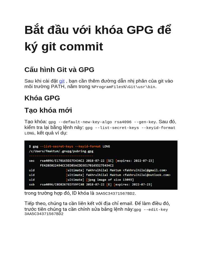 Bắt đầu với khóa GPG để ký git commit | PDF