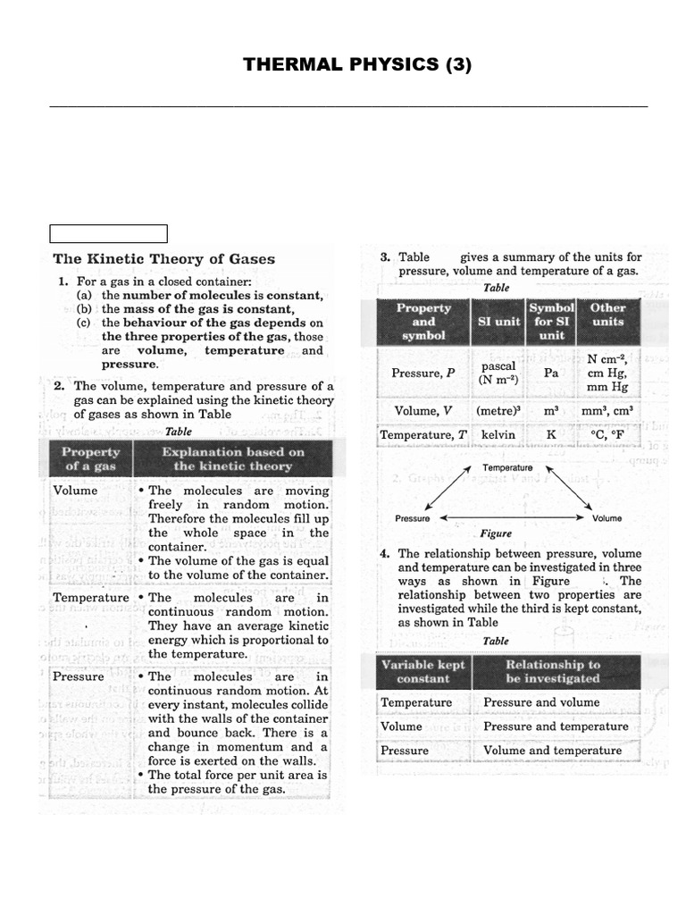 Understanding Gas Laws in Thermal Physics | PDF