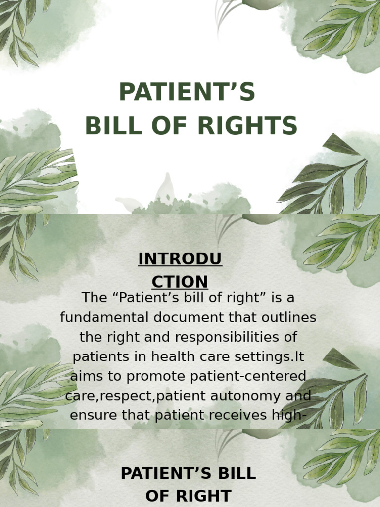 Patient's Bill of Rights | PDF | Patient | Caregiver