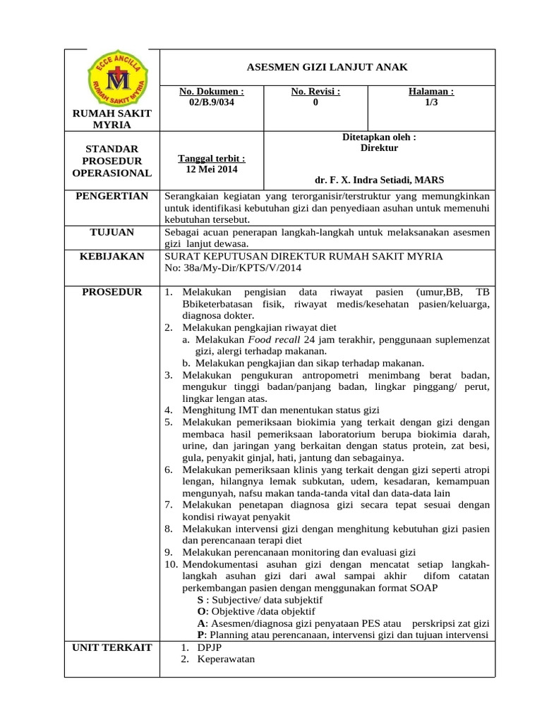 Spo Asesmen Gizi Lanjut Anak | PDF