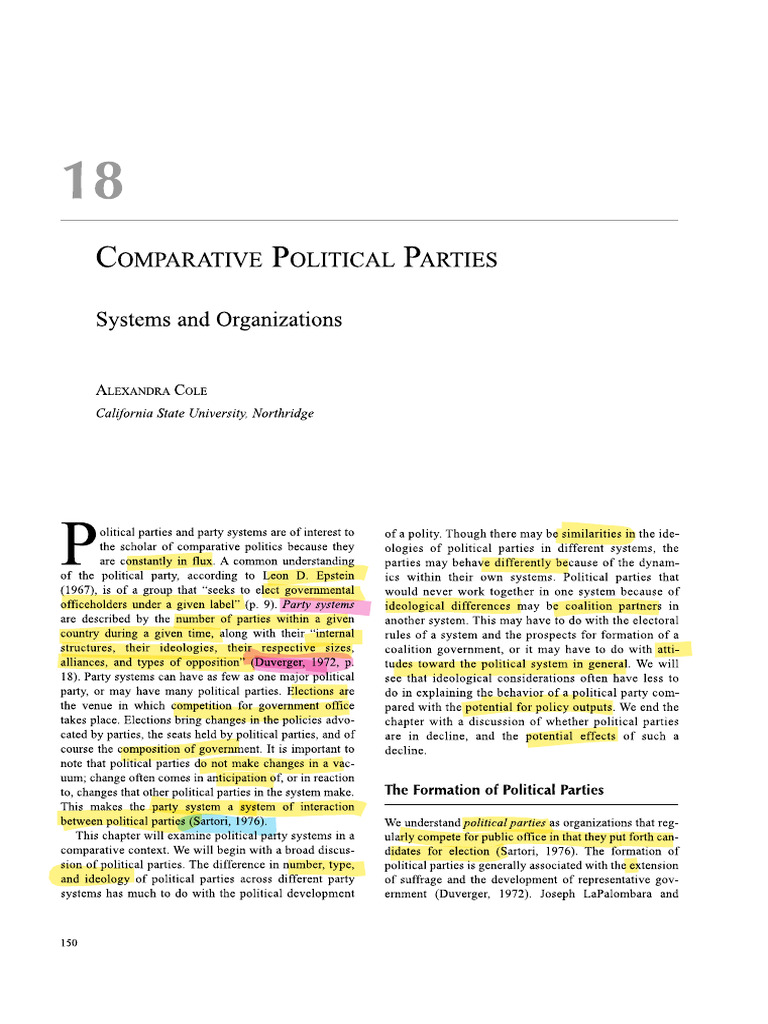 Alexandra Cole, Comparative Political Parties, Systems and ...