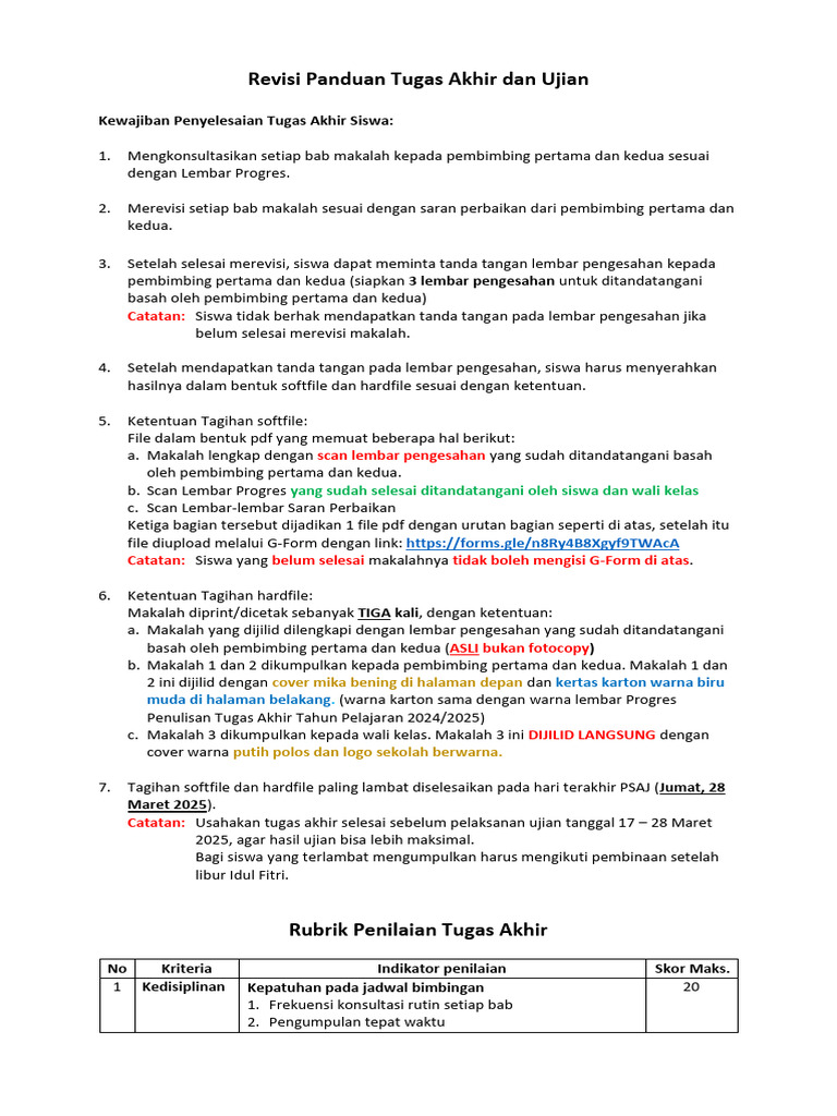 Revisi Panduan Tugas Akhir | PDF