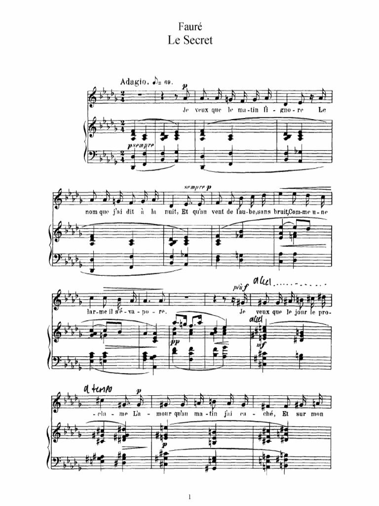 3 Songs Op. 23 - Fauré | PDF