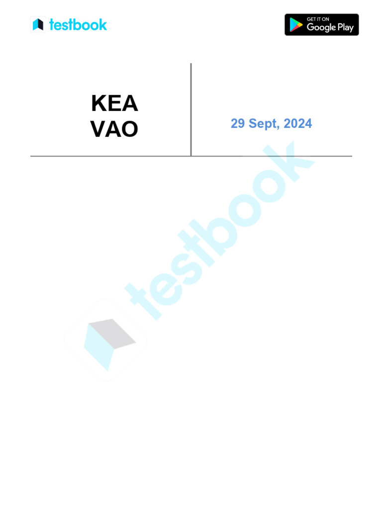 KEA VAO Question Paper 2024 PDF | PDF