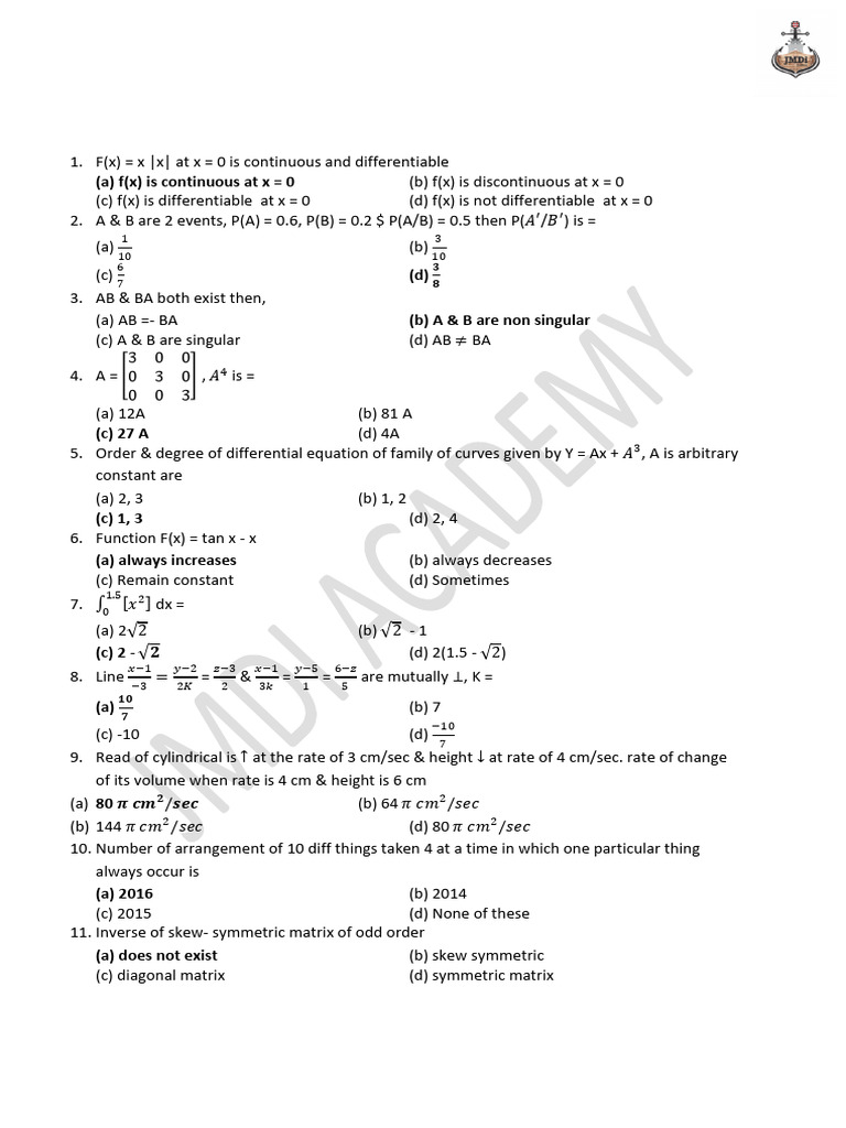 IMU-CET Paper Final PDF | PDF | Momentum | Angular Momentum