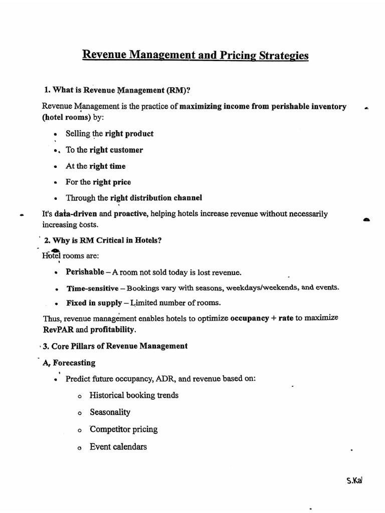 Revenue Management & Pricing | PDF