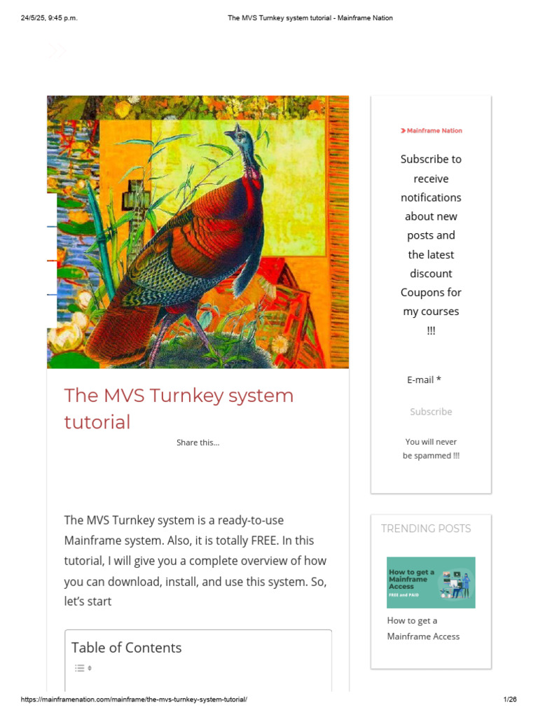 The MVS Turnkey System Tutorial - Mainframe Nation | PDF | Computer ...