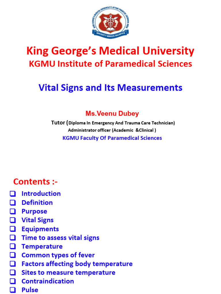 Vital Signs PPT For 1st Year | PDF | Blood Pressure | Breathing