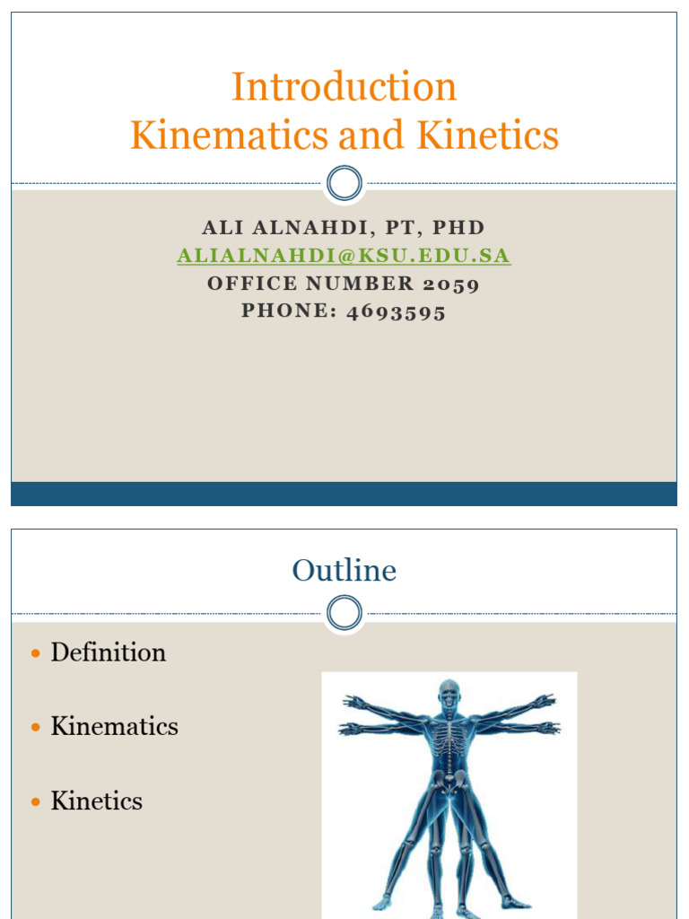 1- Introduction 1 (Kinematics & Kinetics) | PDF | Torque | Rotation