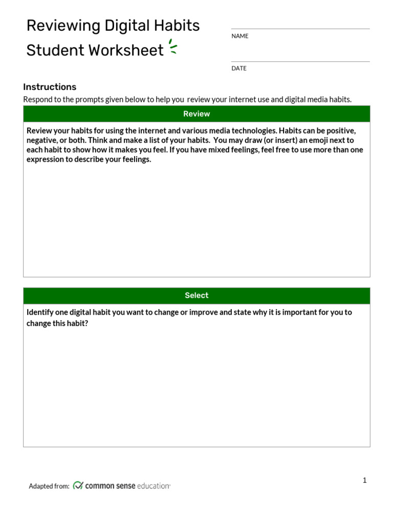 Reviewing Digital Habits | PDF