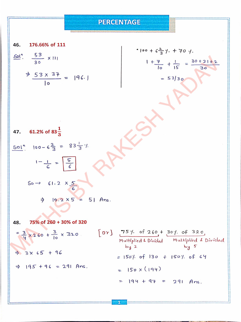 Percentage Notes 15-03 | PDF