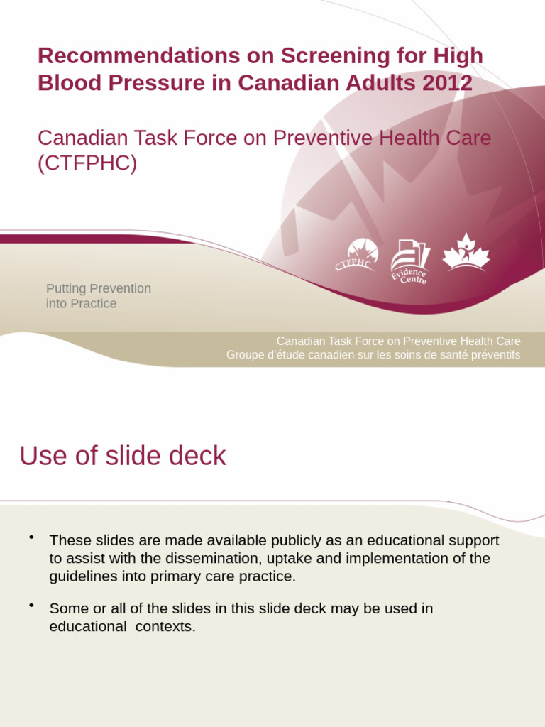 CTFPHC Hypertension Slide-Deck 150510 FINAL | PDF | Hypertension ...