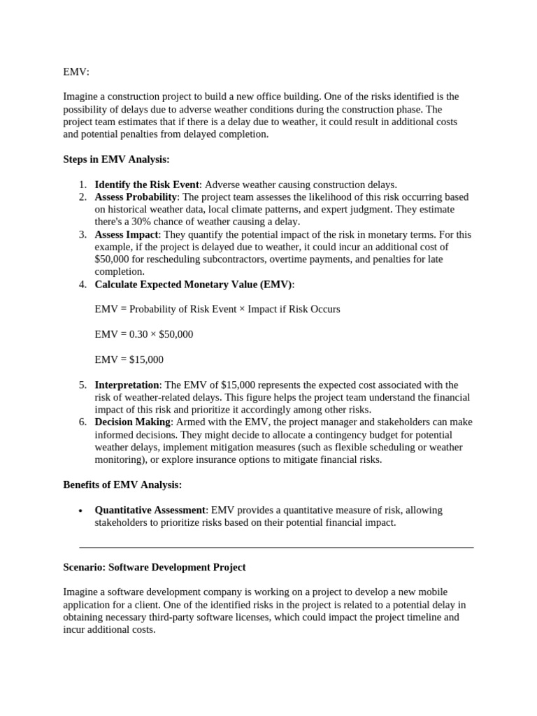 Quantitative Risk Analysis EMV | PDF | Risk | Business
