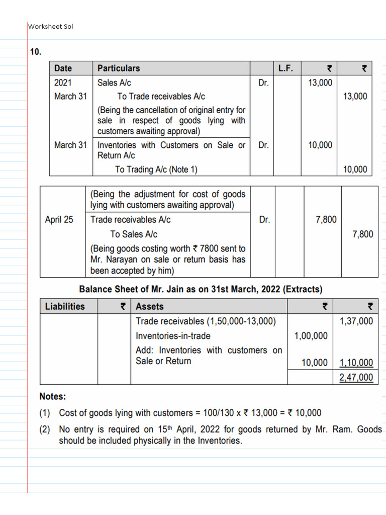 RKG Practice Worksheet Sol-1 | PDF
