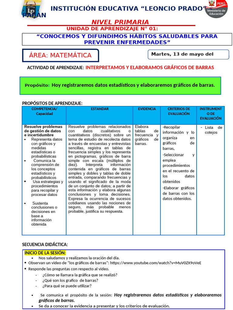 Sesión 13 - Matemática (12.05.25) - Interpretamos y Elaboramos Gráficos ...