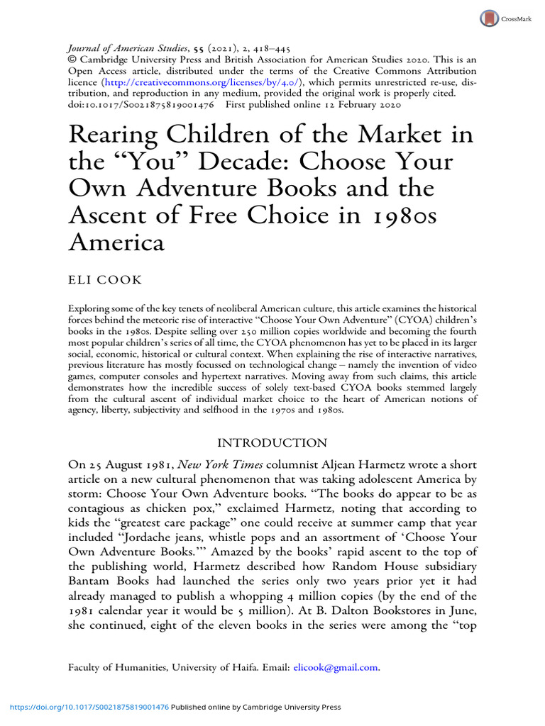 CYOA in 1980s America | PDF | Milton Friedman | Economics