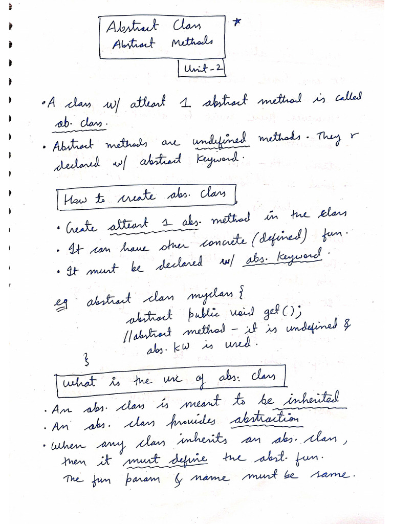 Notes 16 Abstract Classes | PDF