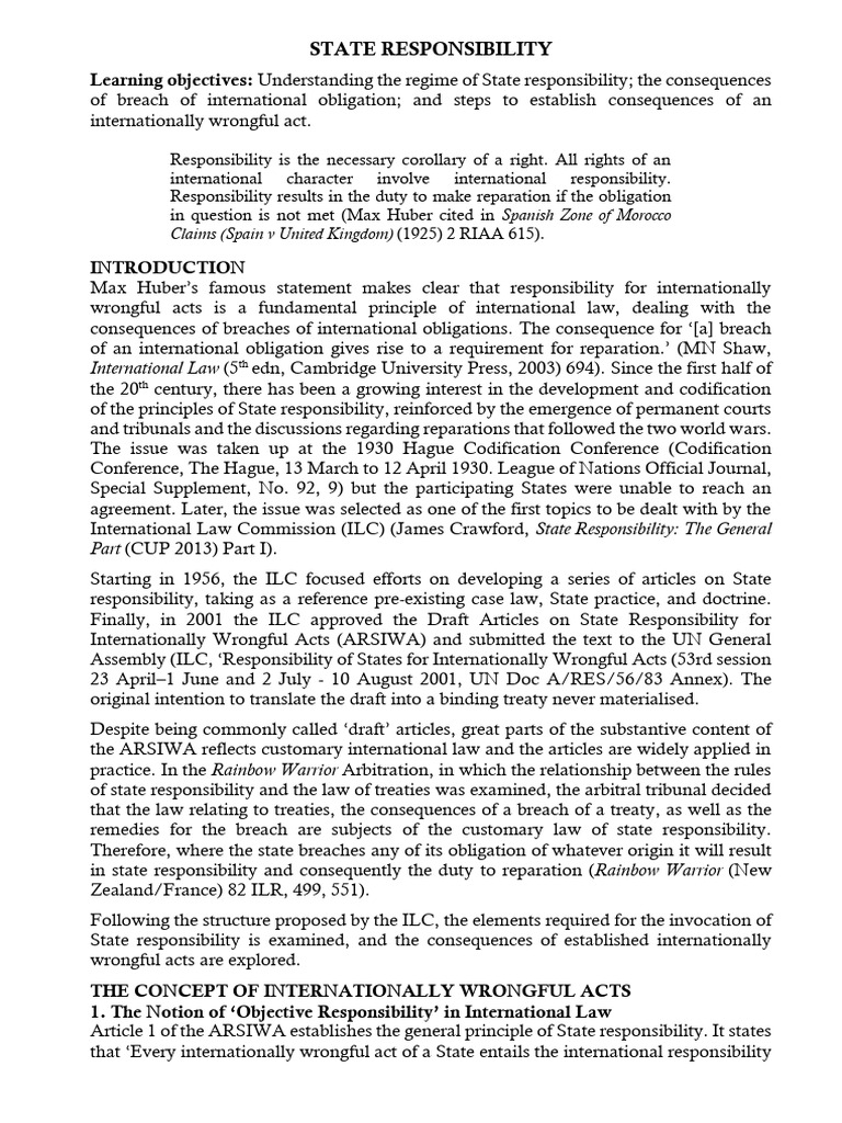 States Responsibility 102550 | PDF | International Law | Treaty