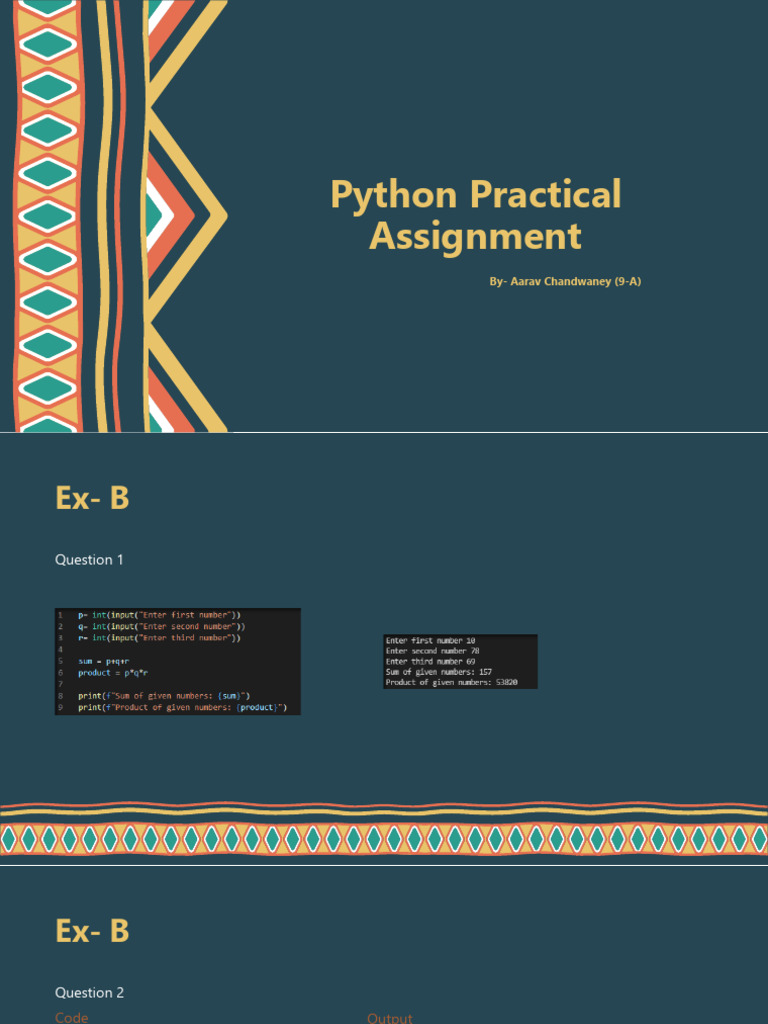 Python Practical Assignment - Aarav Chandwaney | PDF