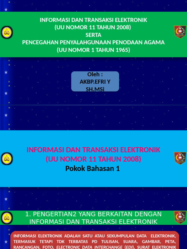 Hanjar 03 Informasi Dan Transaksi Elektronik | PDF