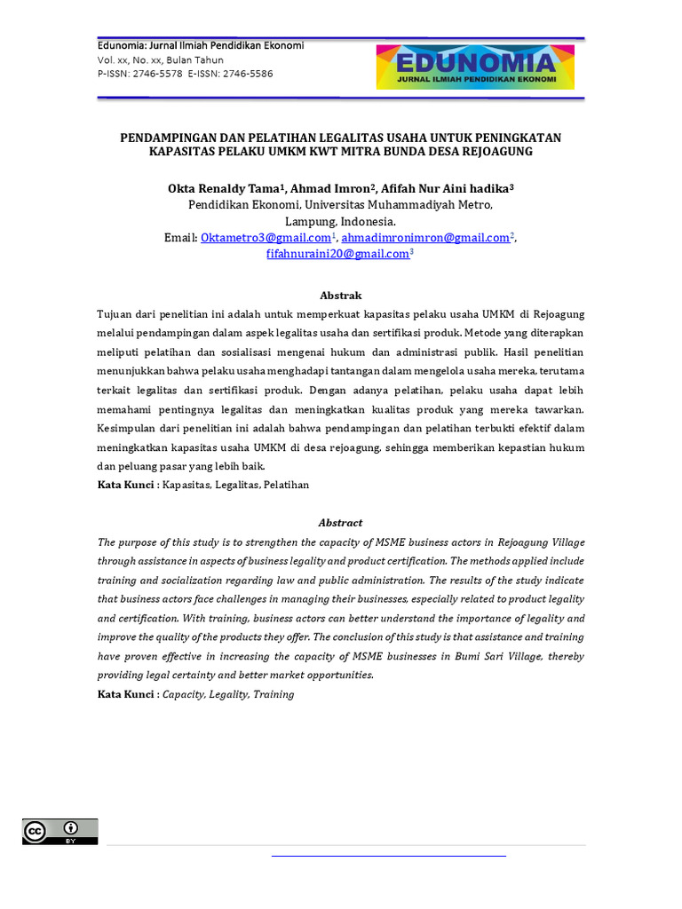 Uts - k2 - Pendampingan Dan Pelatihan Legalitas Usaha Untuk Peningkatan Kapasitas Pelaku Umkm ...