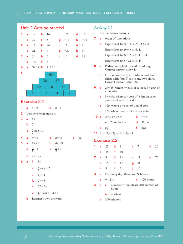 Cambridge Lower Secondary Maths 7 Guide | PDF | Mathematics