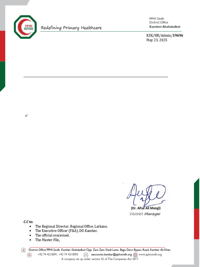 Circular - All Health Incharges - Heat Stroke Instructions - DO Kamber24525 | PDF