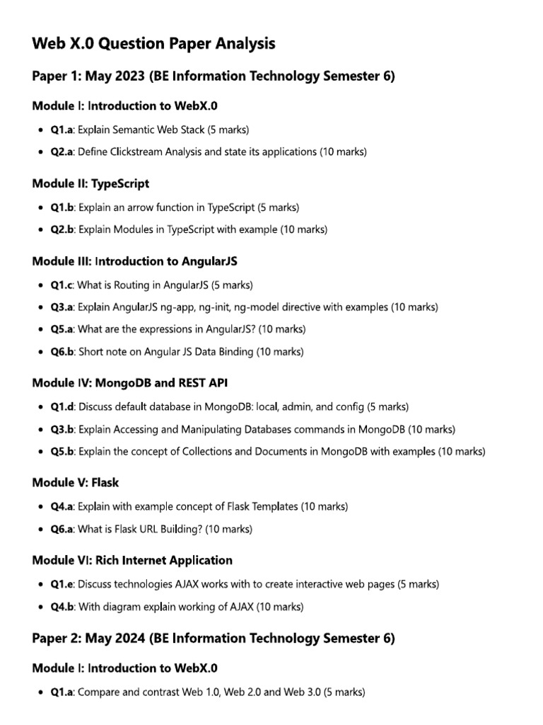 WEBX Sem6 Imp Questions 2025 | PDF