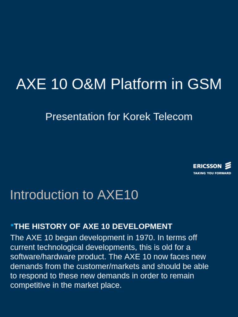 AXE 10 O&M Platform Overview | PDF | Parameter (Computer Programming ...