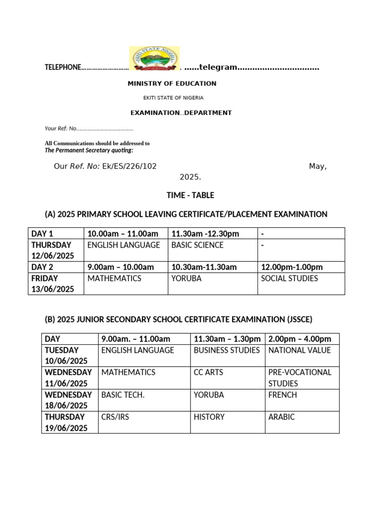 2025 Revised Timetable 2 | PDF