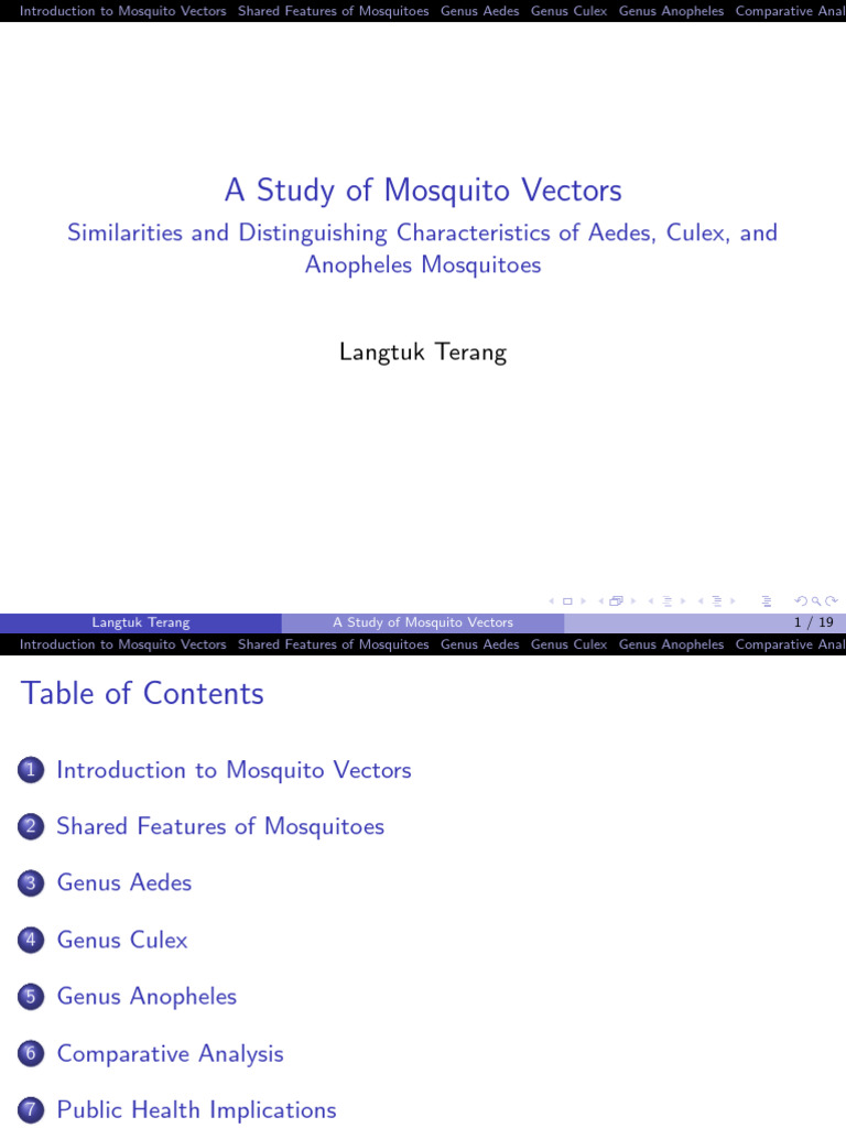 Mosquito Vectors: Aedes, Culex, Anopheles | PDF | Mosquito | Insects ...