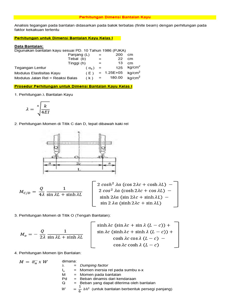 Dimensi Bantalan Kayu dan Beton Rel | PDF