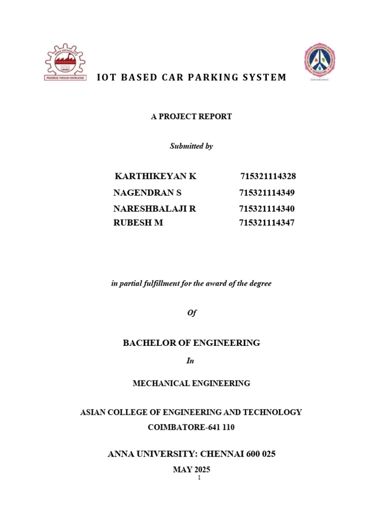 IoT-Based Smart Parking System | PDF | Electric Motor | Servomechanism