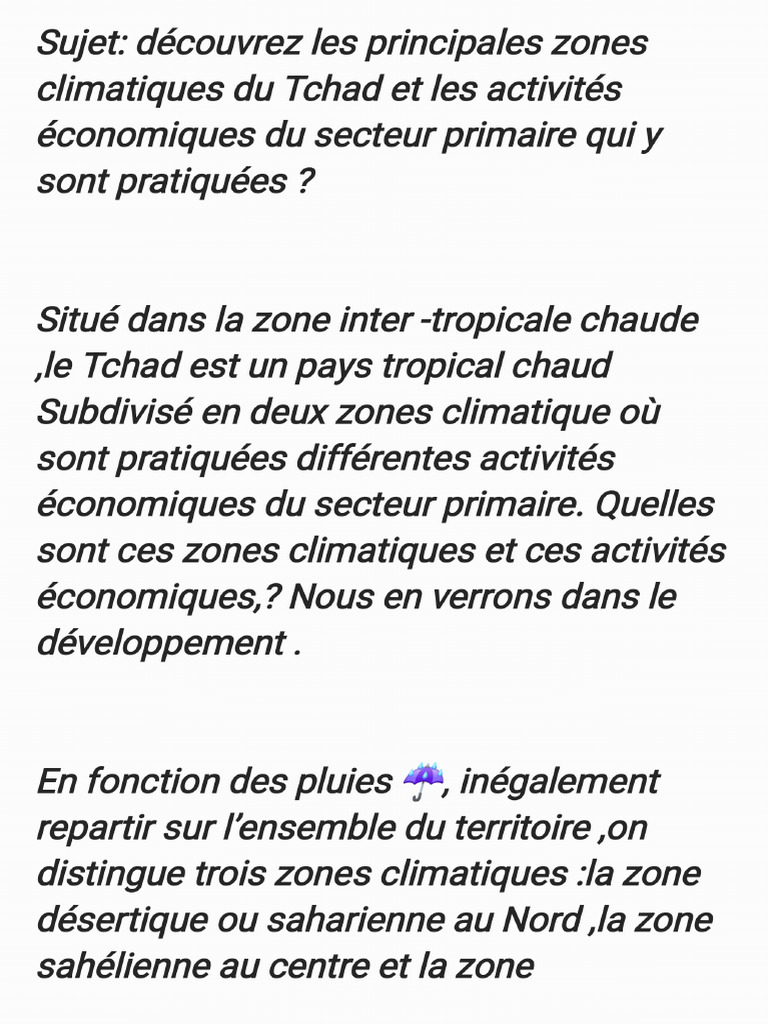 Sujet Geo Tchad | PDF