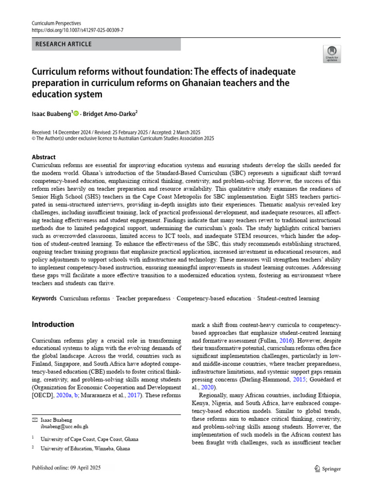 Curriculum Reforms Without Foundation TH | PDF | Teachers | Curriculum