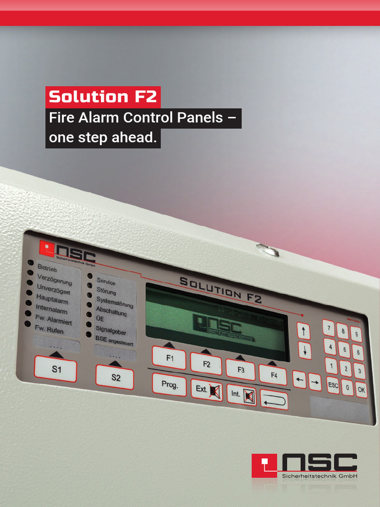 Brochure The Fire Alarm Control Panel Solution F2 | PDF | Sensor | Power Supply