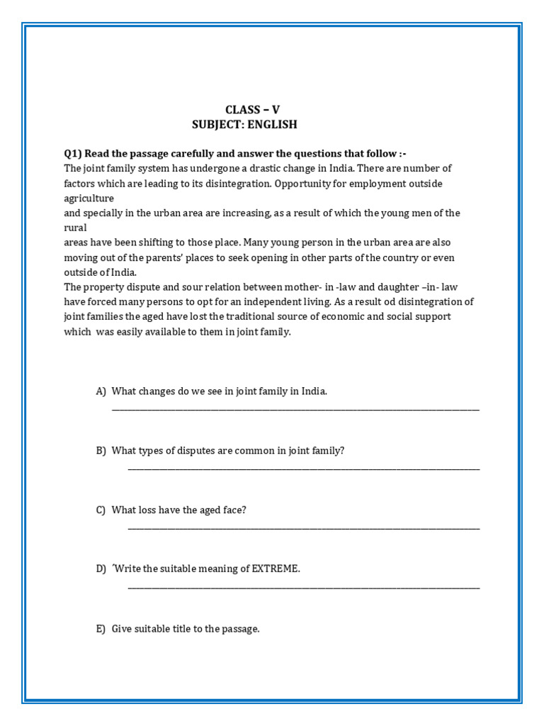 5th Worksheet Pdf