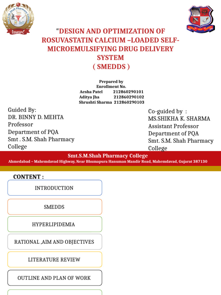 Optimization of Rosuvastatin SMEDDS | PDF | Low Density Lipoprotein ...