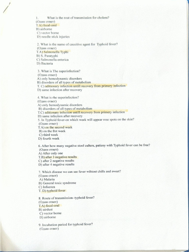 Infectious Disease With Answer | PDF
