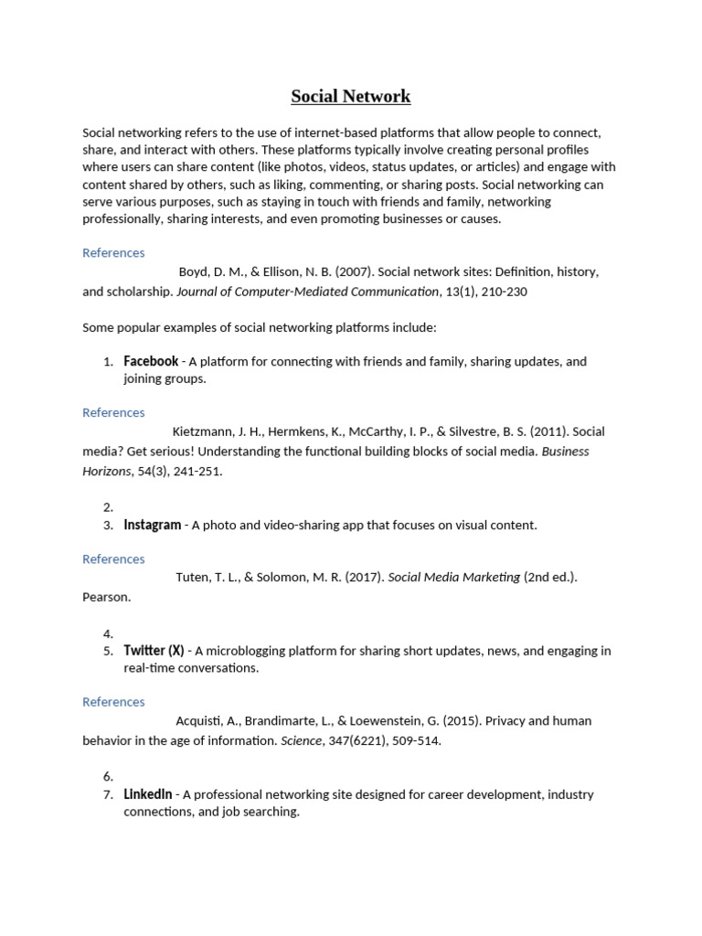 Social Network | PDF