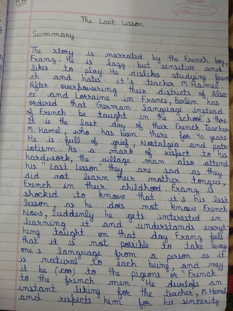 Flamingo Chapter The Last Lesson | PDF