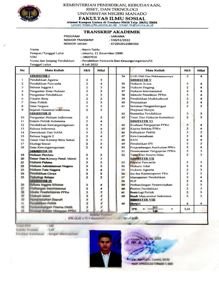 TRANSKRIP NILAI - Compressed | PDF