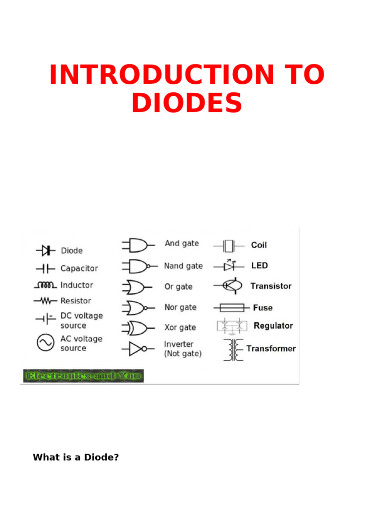 01 Introduction To Diodes | PDF | Diode | P–N Junction