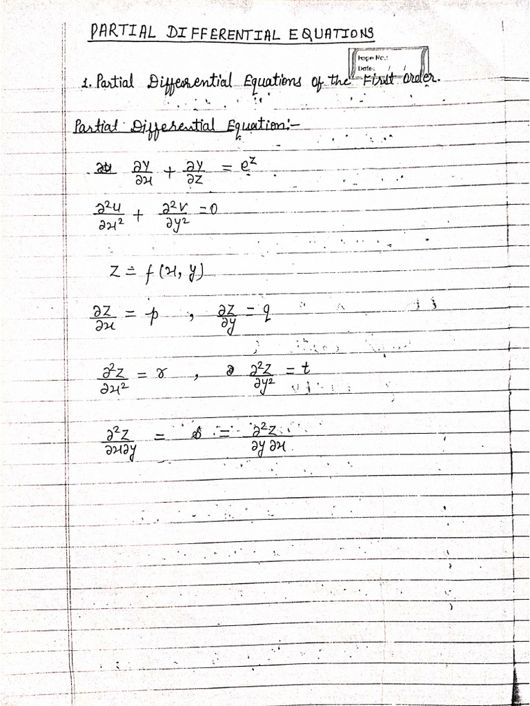 B.SC 4th Sem Partial Differential Equations of First Order | PDF