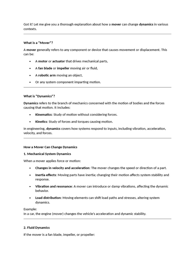 Mover Can Change Dynamics | PDF | Force | Classical Mechanics
